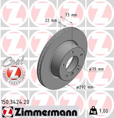 Jarrulevy etu E87 120i/d,E90 316-320i (292x22mm) Zimmermann ...